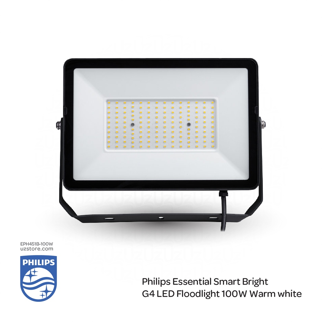 PHILIPS Essential Smart Bright LED Flood Light G4 LED90/WW BVP150 100W , 3000K Warm White | UZ Store